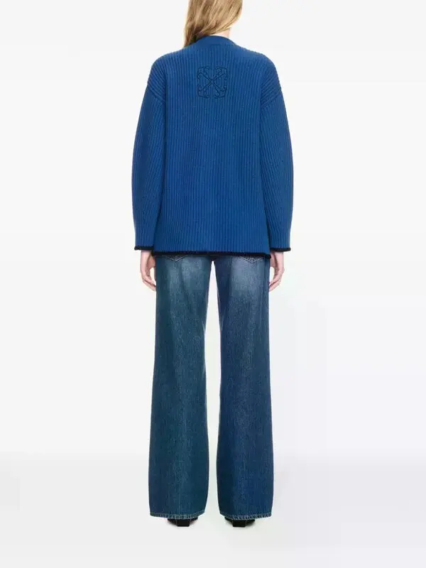 Off-White Logo-embroidered Virgin Wool Cardigan