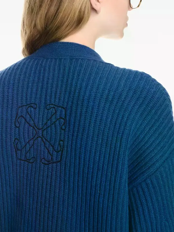 Off-White Logo-embroidered Virgin Wool Cardigan