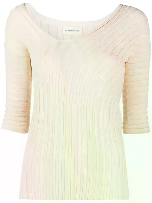 BY MALENE BIRGER Ribbed-knit Asymmetric Top - Neutrals