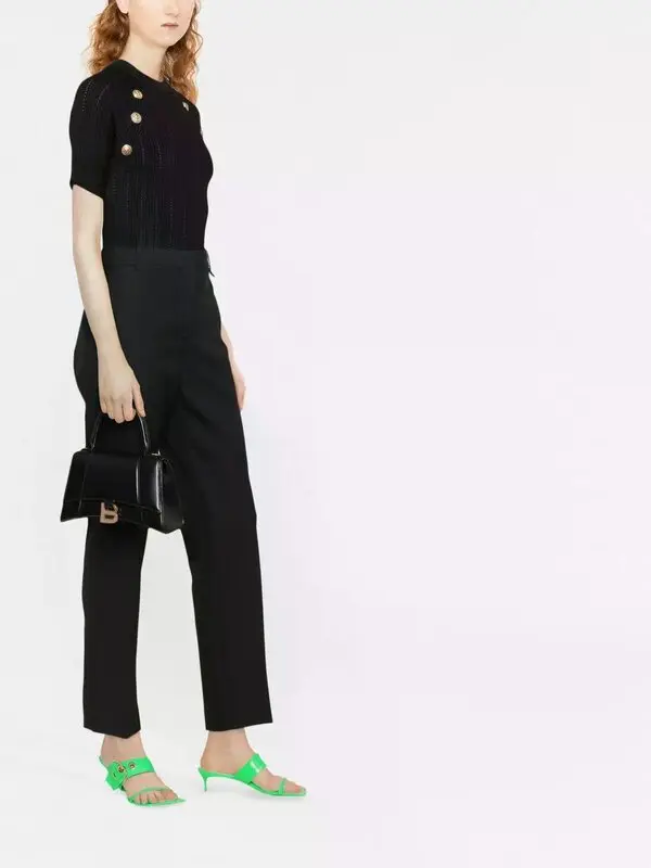Balmain Button-detail Short-sleeve Top