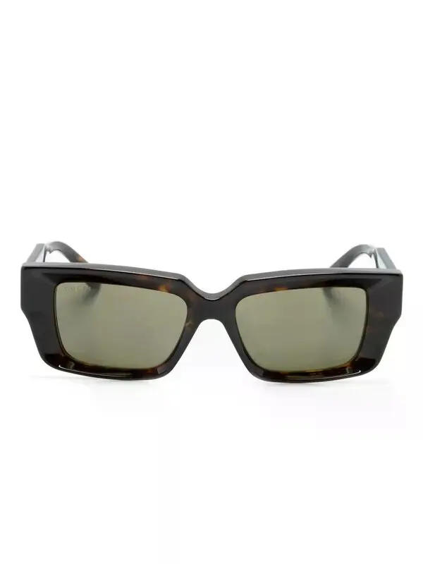 Gucci Tortoiseshell Rectangle-frame Sunglasses - Brown