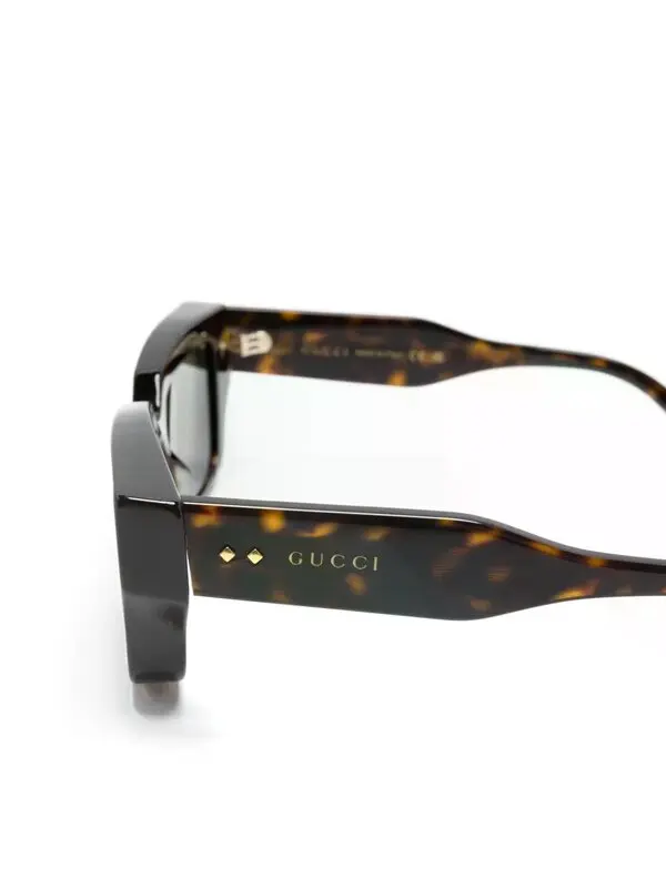 Gucci Tortoiseshell Rectangle-frame Sunglasses