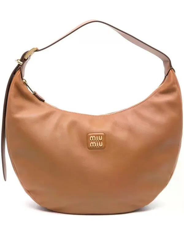 Miu Miu Logo-plaque Shoulder Bag - Brown