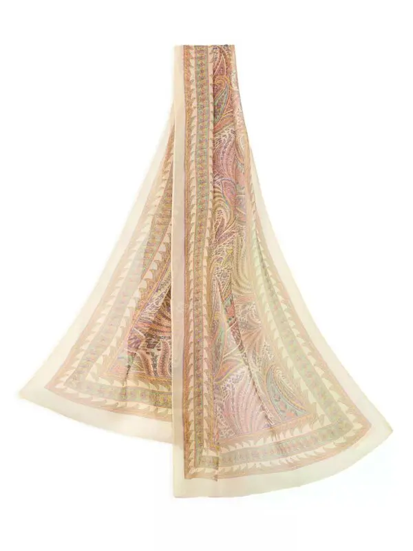 Etro Paisley-print Silk Scarf - Neutrals