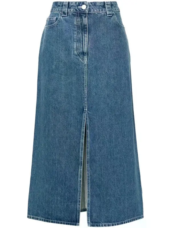 Sunnei Logo-patch Denim Skirt