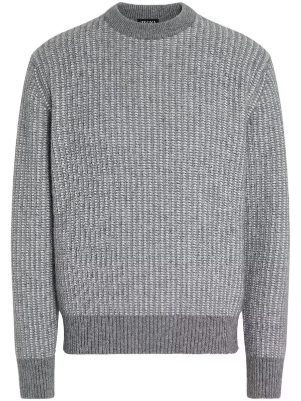 Zegna Two-tone Cashmere-silk Jumper