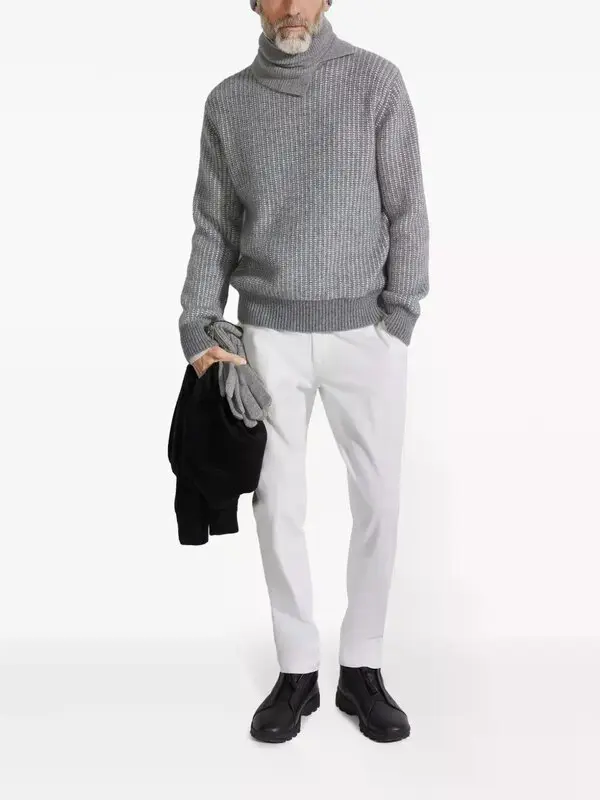 Zegna Two-tone Cashmere-silk Jumper