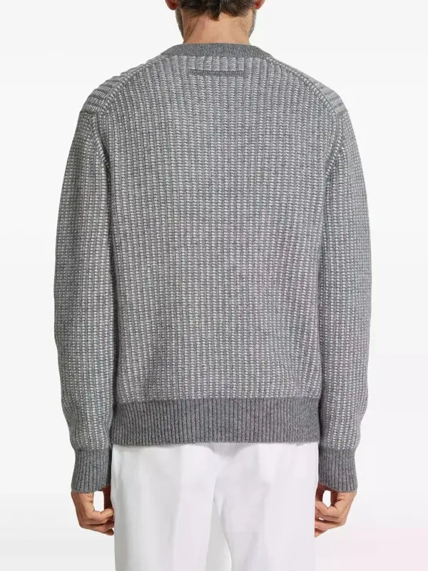 Zegna Two-tone Cashmere-silk Jumper