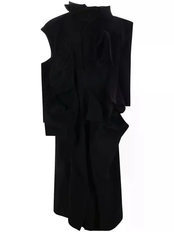 Yohji Yamamoto Draped Wool-blend Coat