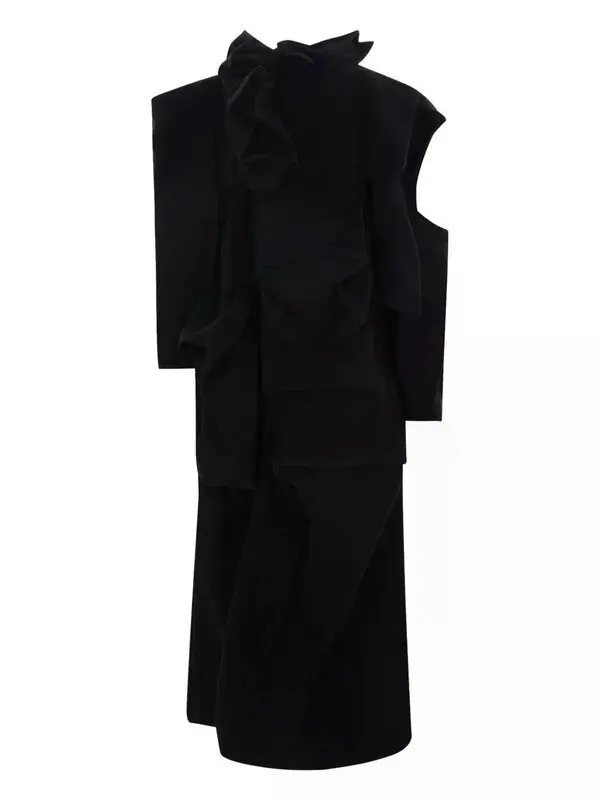 Yohji Yamamoto Draped Wool-blend Coat