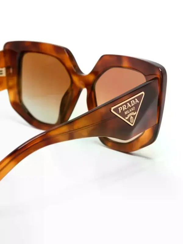 Prada Triangle-logo Sunglasses - Brown