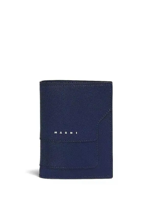 Marni Logo-print Leather Wallet - Blue
