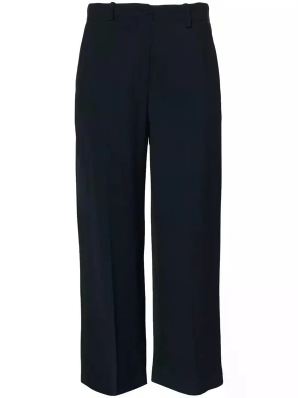 Erika Cavallini Navy Cady Texture Cropped Trousers