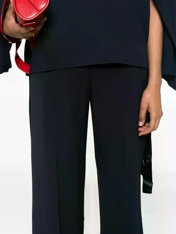 Erika Cavallini Navy Cady Texture Cropped Trousers