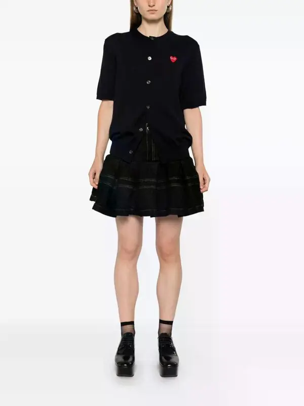 Play Comme Des Garcon Heart-patch Cardigan