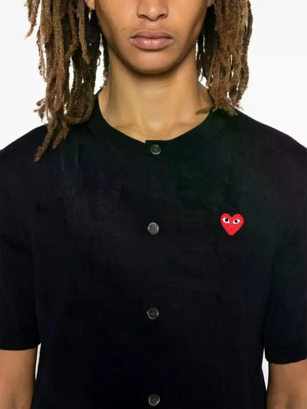 Play Comme Des Garcon Heart-patch Cardigan