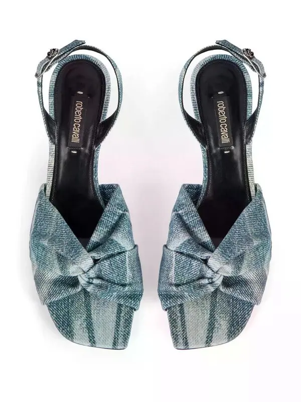 Roberto Cavalli Twisted-design Slingback Sandals