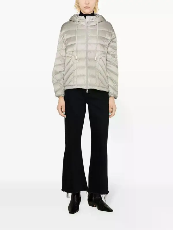 Moncler Delfo Quilted Hooded Jacket - Grey