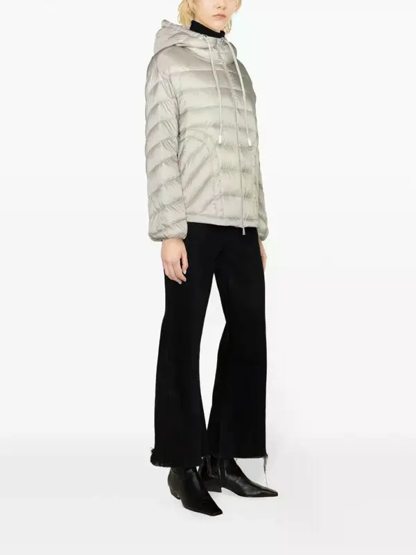 Moncler Delfo Quilted Hooded Jacket - Grey
