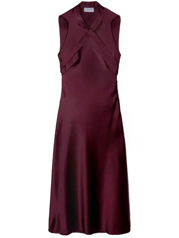 Off-White Crossover-strap Satin Midi Dress