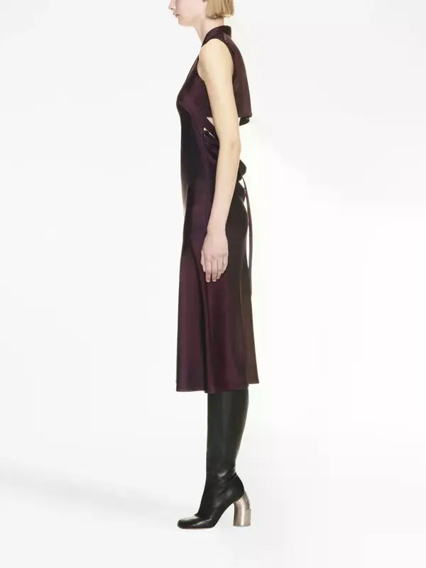 Off-White Crossover-strap Satin Midi Dress