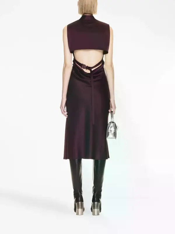 Off-White Crossover-strap Satin Midi Dress