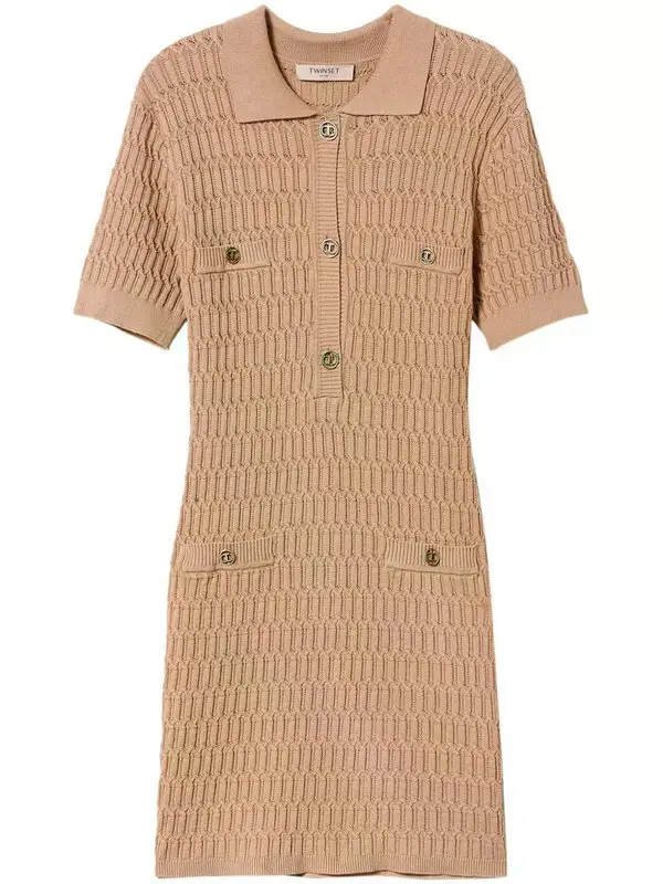 TWINSET Button-up Knit Minidress