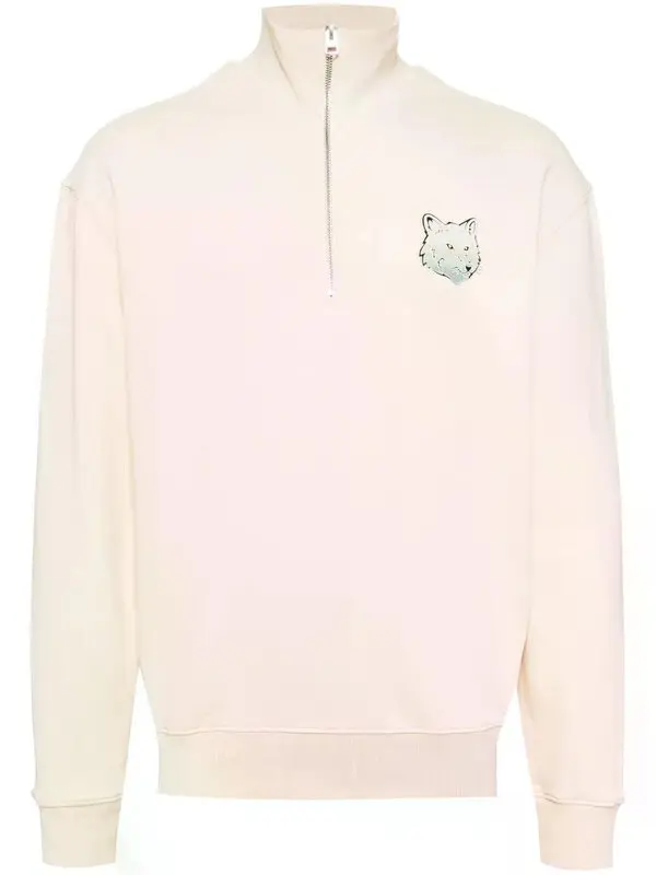 Maison Kitsuné Fox-motif Cotton Sweatshirt - Neutrals