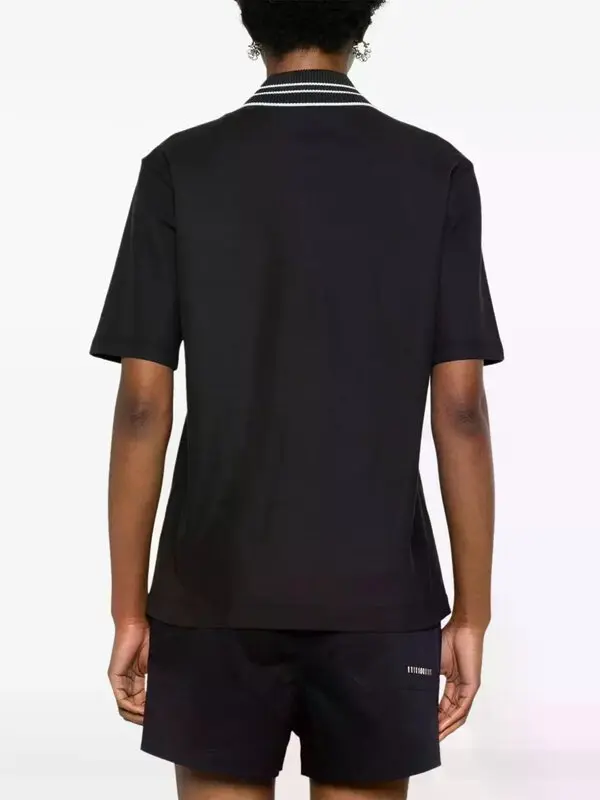 Moncler Logo-patch Cotton Polo Shirt - Black