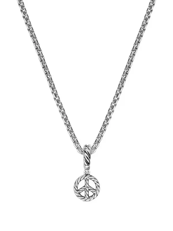 David Yurman Micro Pavé Peace Sign Diamond Necklace