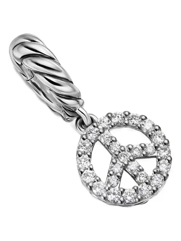 David Yurman Micro Pavé Peace Sign Diamond Necklace