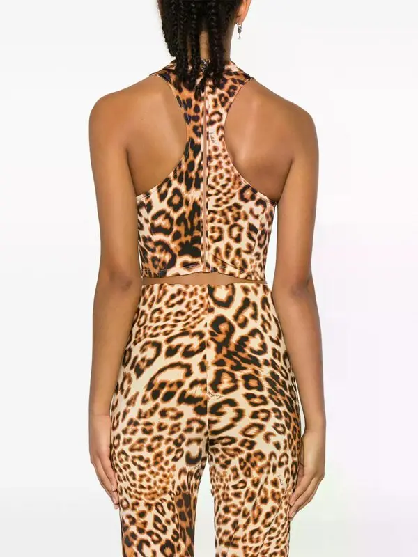 ROTATE BY BIRGER CHRISTENSEN Leopard-print Cropped Top