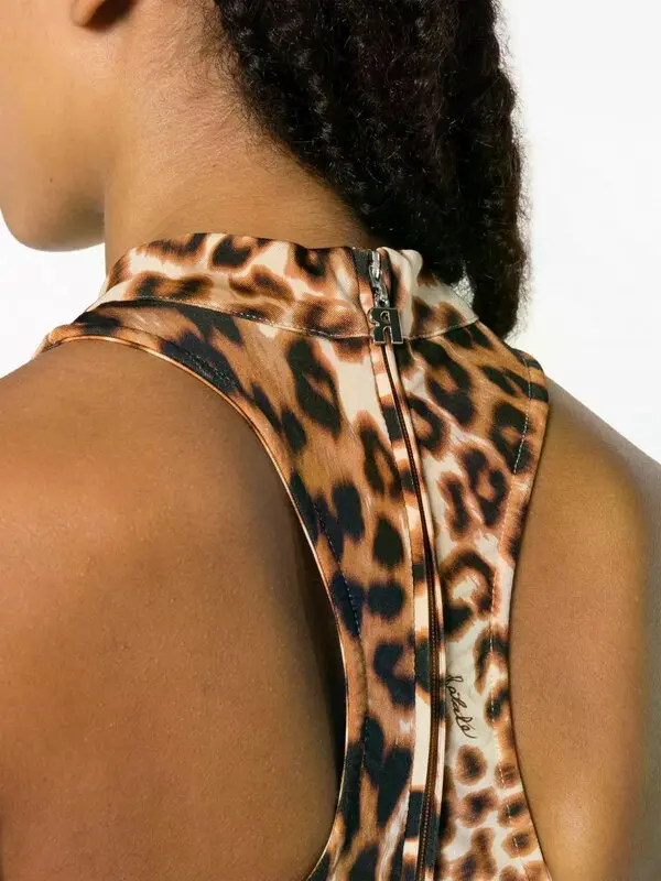 ROTATE BY BIRGER CHRISTENSEN Leopard-print Cropped Top