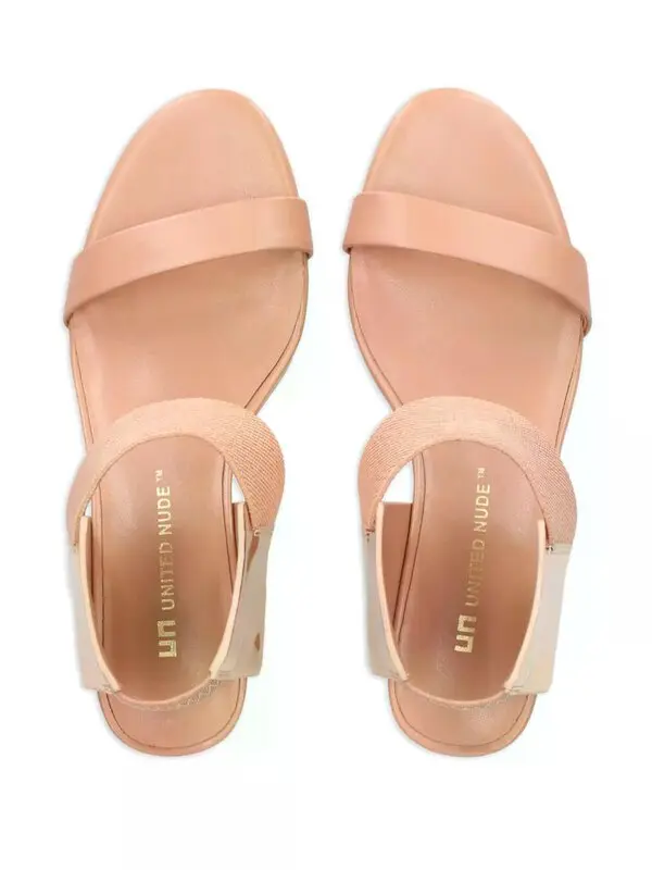 United Nude Raila 60mm Block Heel Leather Sandals - Pink