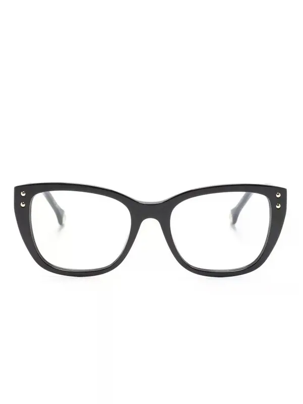 Carolina Herrera Logo-lettering Square-frame Glasses - Black