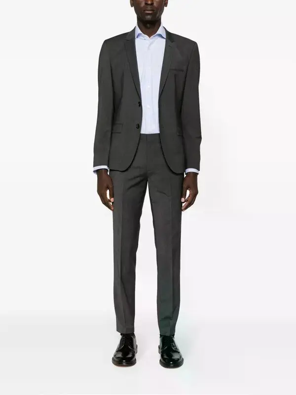 BOSS Notched-lapels Single-breasted Blazer - Grey