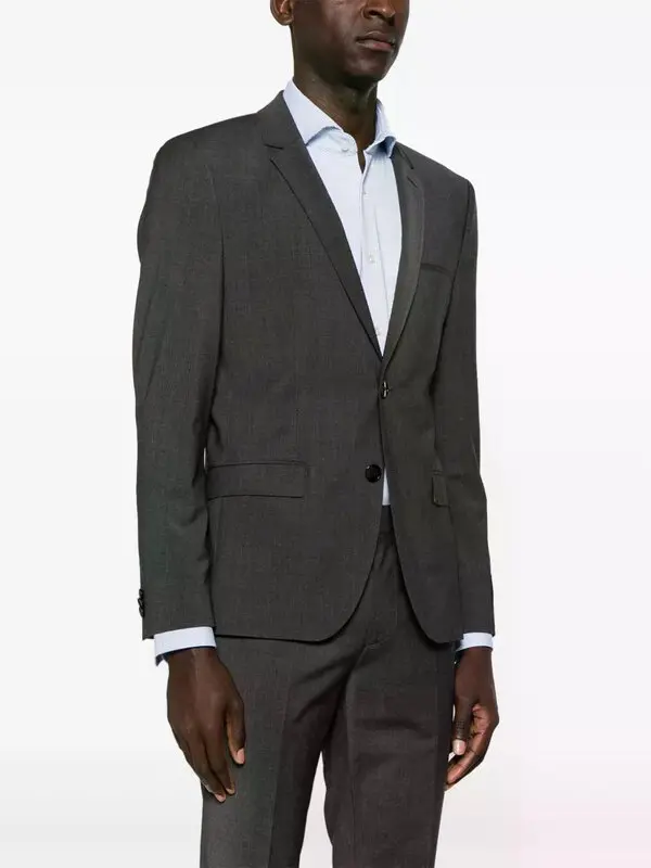 BOSS Notched-lapels Single-breasted Blazer - Grey