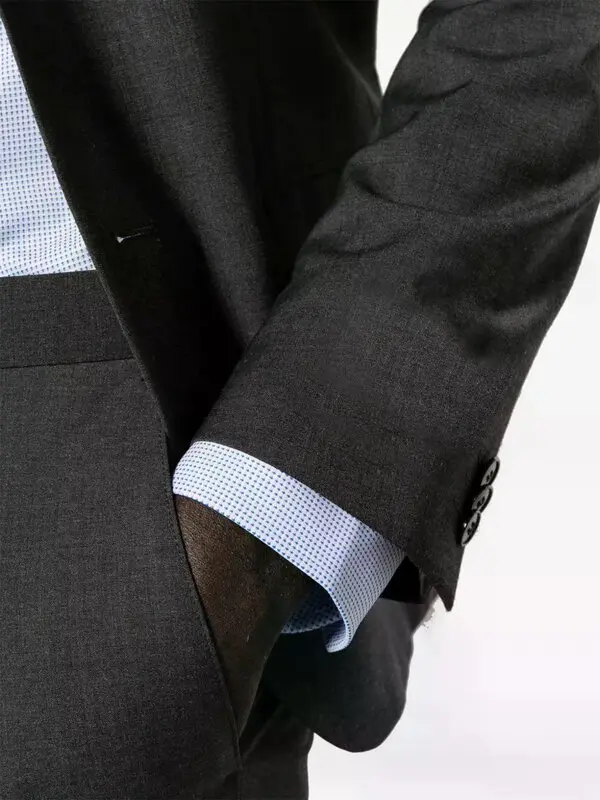 BOSS Notched-lapels Single-breasted Blazer - Grey