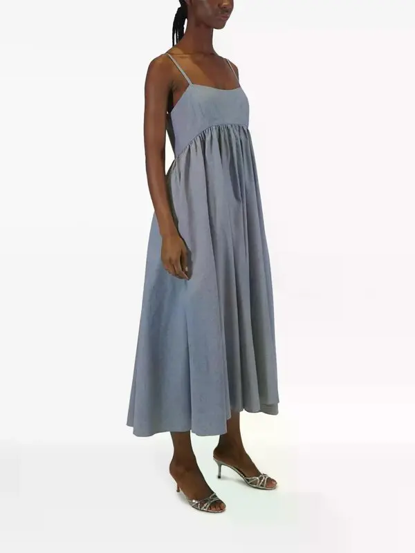 Azeeza Rachel Chambray Midi Dress - Blue