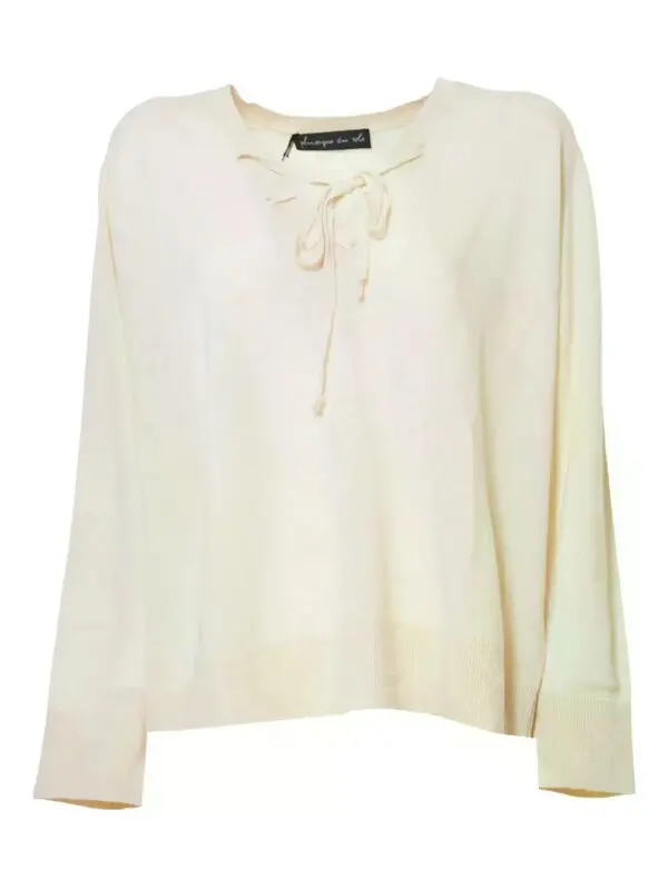 PDR PHISIQUE DU ROLE Lace-up Detail Sweater - Neutrals
