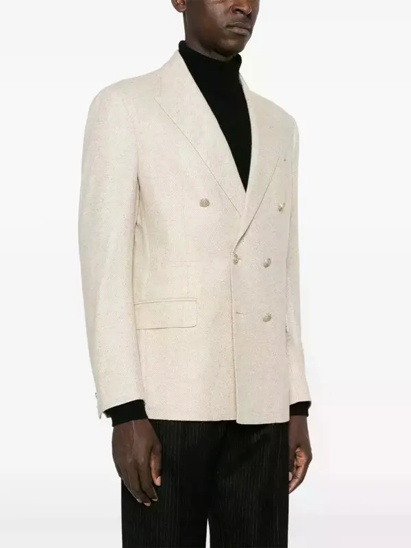 Eleventy Mélange-effect Blazer - Neutrals