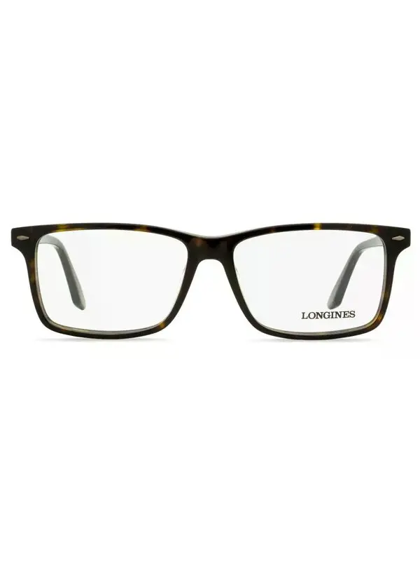 LONGINES Tortoiseshell Rectangle-frame Glasses - Brown