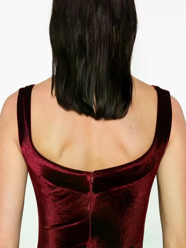 ATU BODY COUTURE Square-neck Velvet Bodysuit
