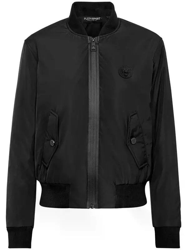 PLEIN SPORT Logo-patch Zip-up Bomber Jacket