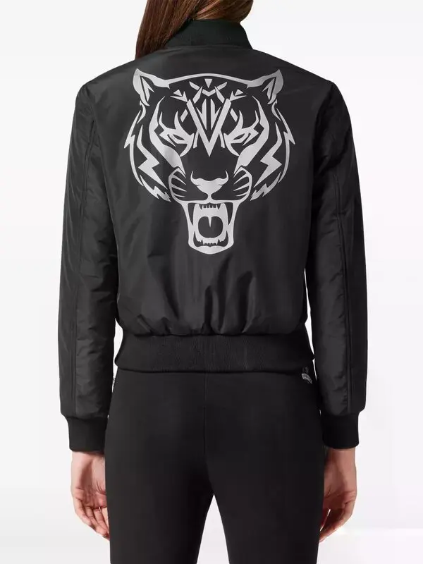 PLEIN SPORT Logo-patch Zip-up Bomber Jacket