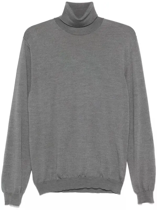 ZANONE Roll-neck Virgin Wool Blend Sweater - Grey