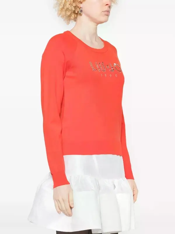 Liu Jo Logo-rhinestone Sweater