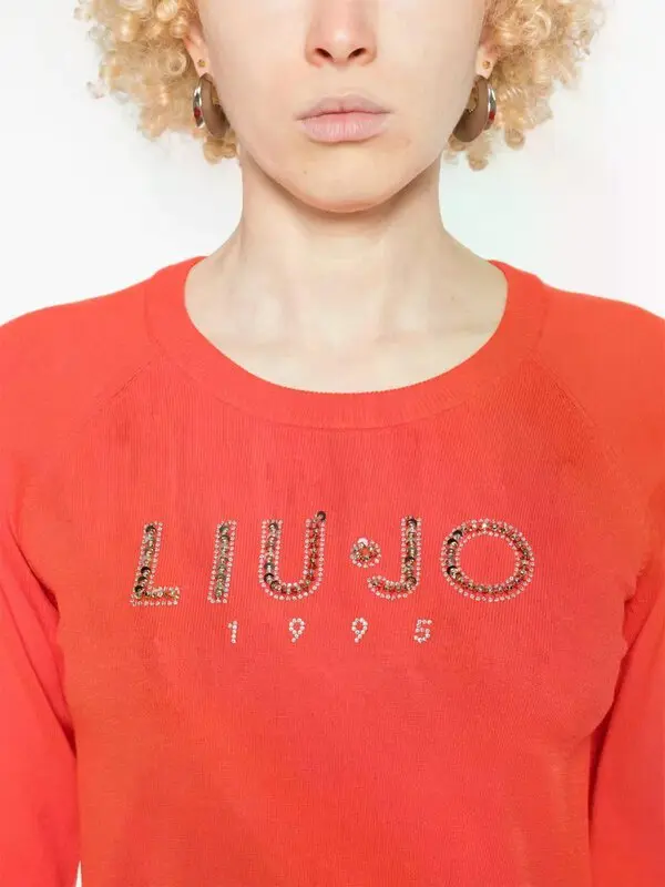 Liu Jo Logo-rhinestone Sweater