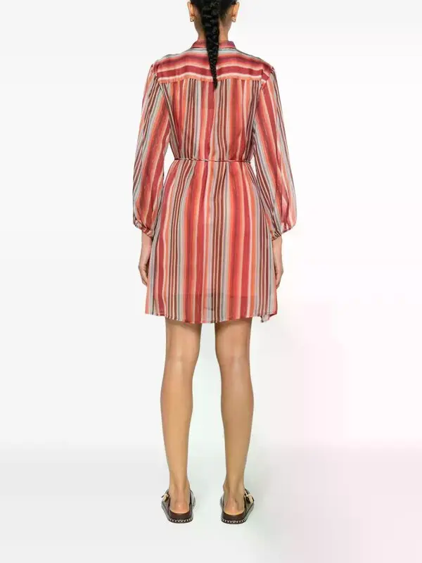 Liu Jo Striped Split-neck Mini Dress
