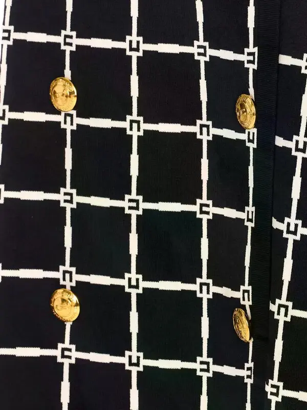 Elisabetta Franchi Grid-patterned Buttoned Mini Skirt